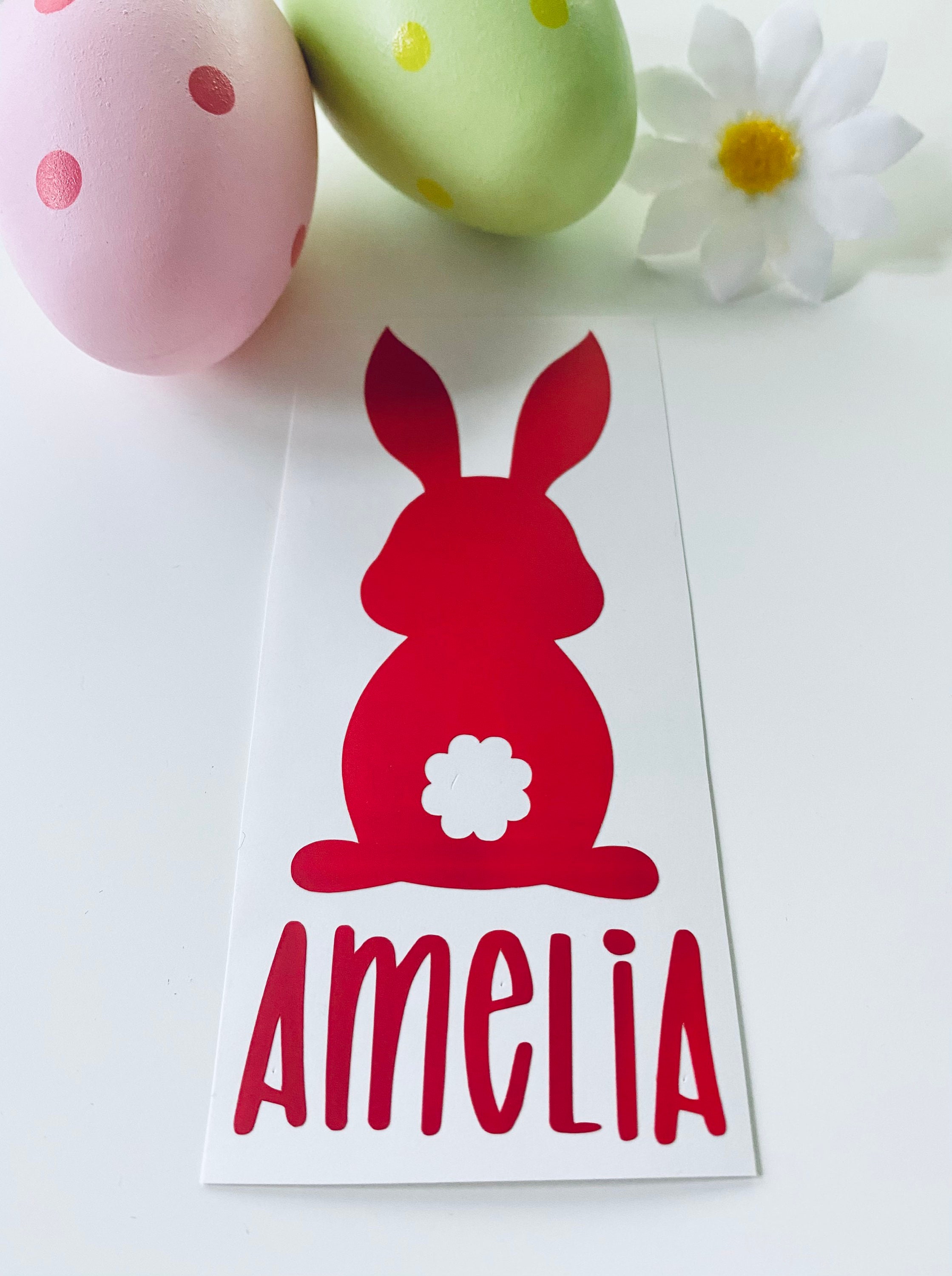 Personalised Easter Bunny Vinyl Decal Sticker Happy Easter - Etsy