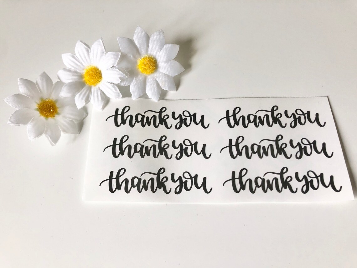 Thank You Vinyl Decal Stickerwedding Favourswedding Table - Etsy UK