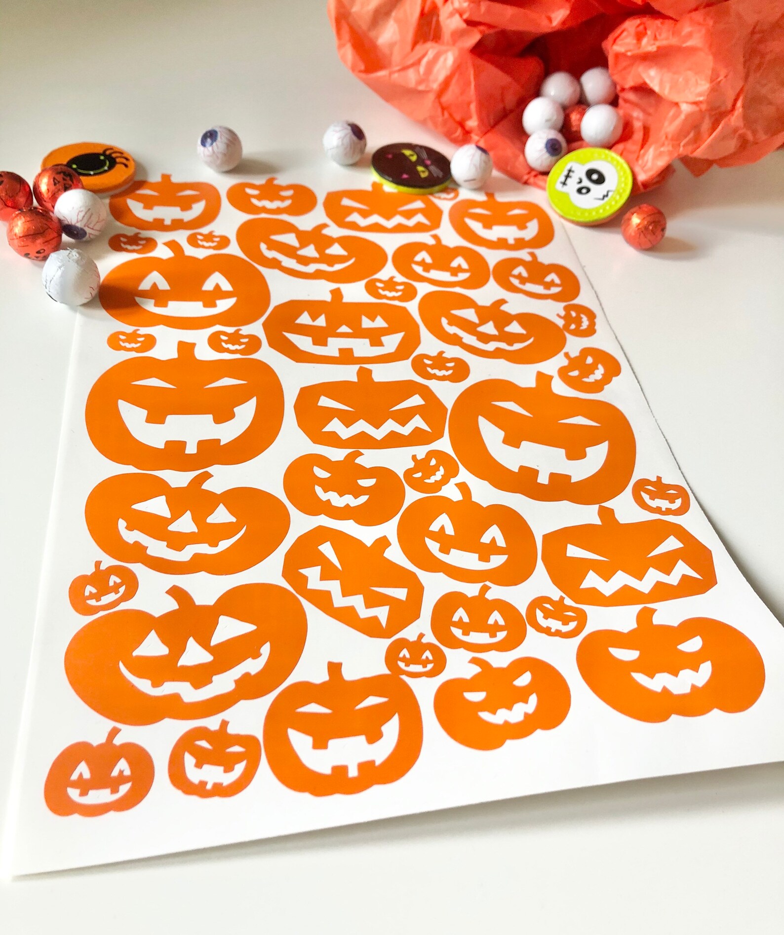 A4 Sheet of Pumpkin Halloween vinyl decal stickerwindow | Etsy