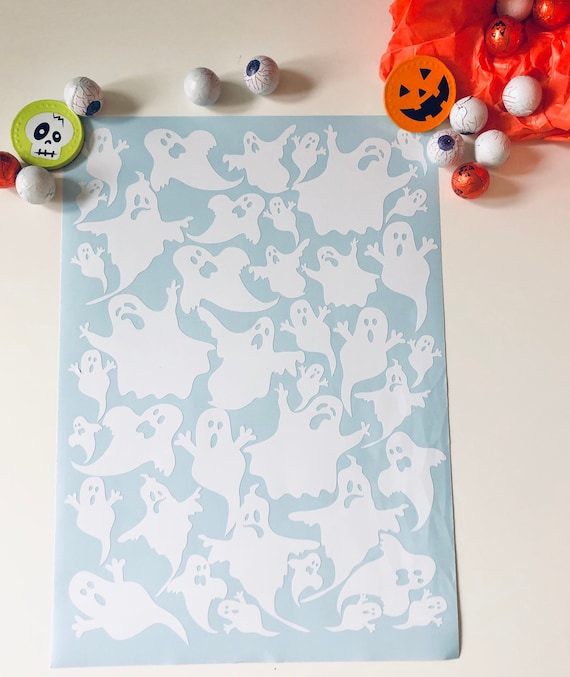 A4 Sheet of Ghost Halloween vinyl decal stickerwindow | Etsy