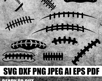 Football lace svg | Etsy