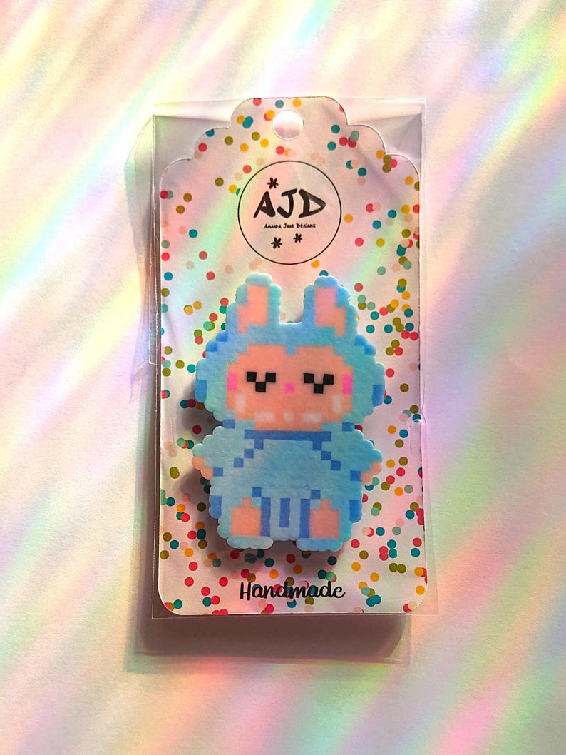 Labubu Inspired Badges, Perler/hama/fuse Bead Pins, Bag Accessory ...