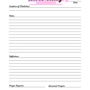 Printable Bible Study Sheets, Sermon Notes - Etsy