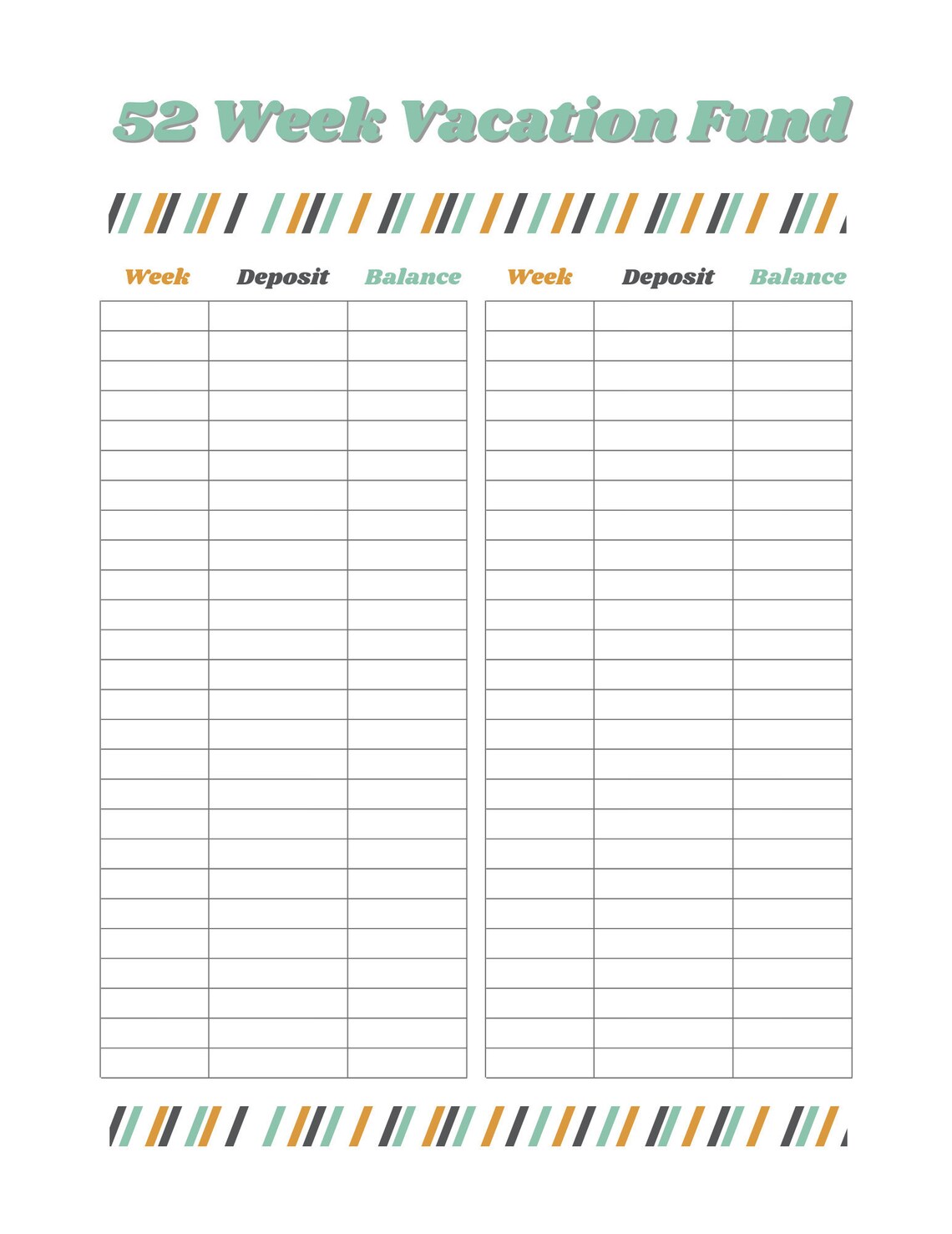 Budget Printable, Vacation Fund, Savings, Bill Tracker - Etsy