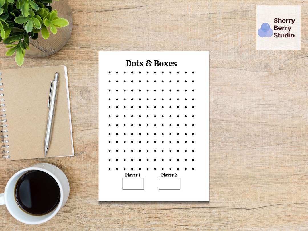 Printable Dots & Boxes, Games, Worksheet, Coloring, Busy Prints - Etsy