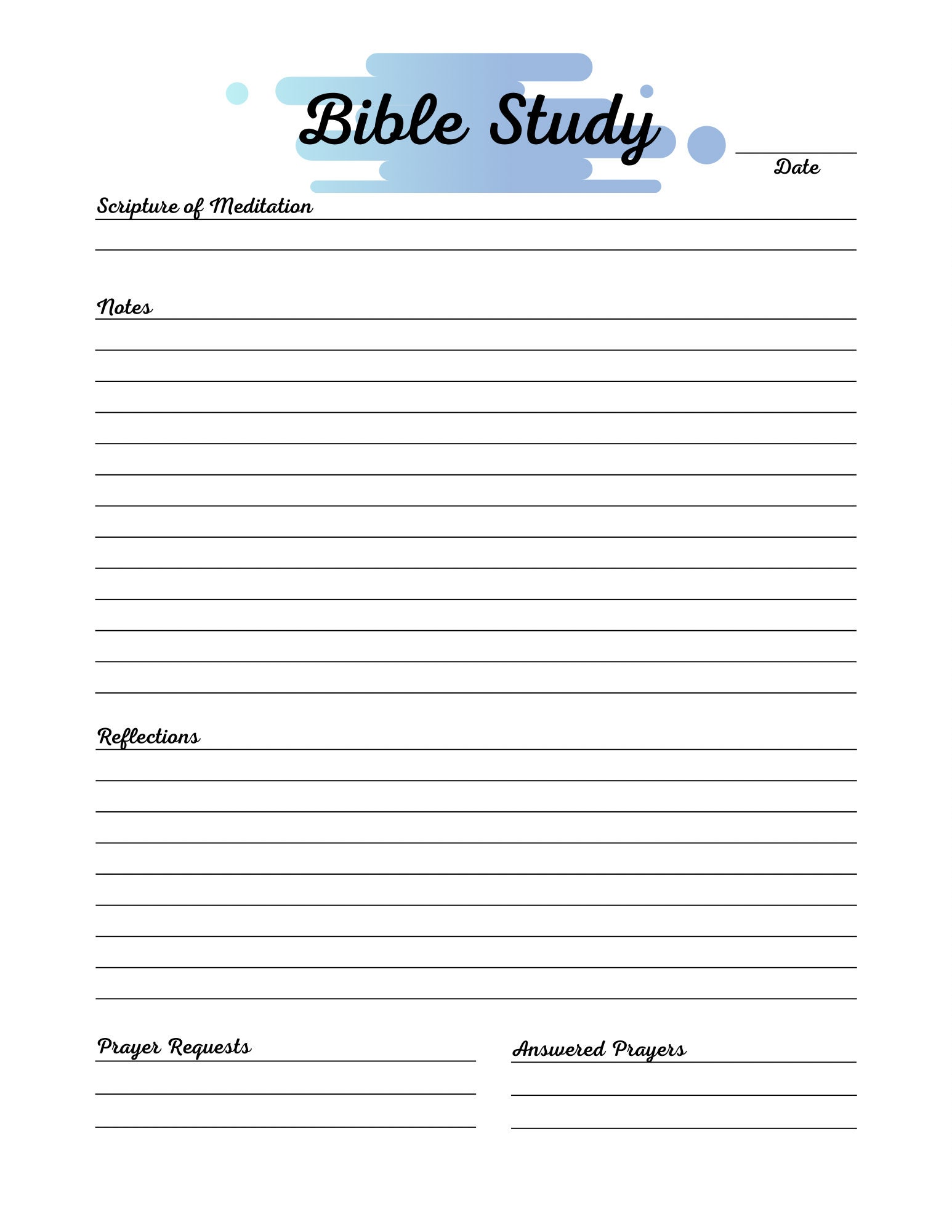 Printable Bible Study Sheets, Sermon Notes - Etsy