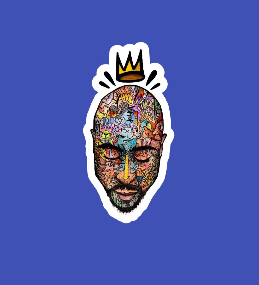 West Coast King of Rap Sticker, 2pac Sticker, Laptop Sticker, Tablet ...