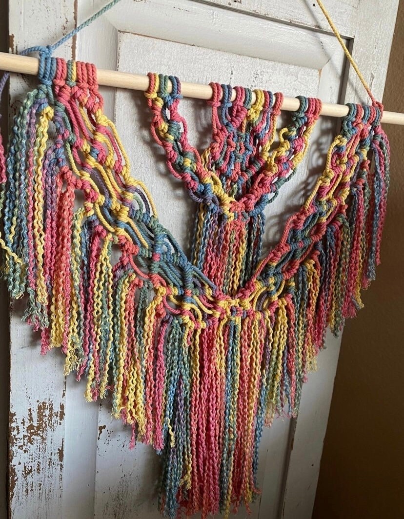 Colorful Macrame Wall Hanging - Etsy
