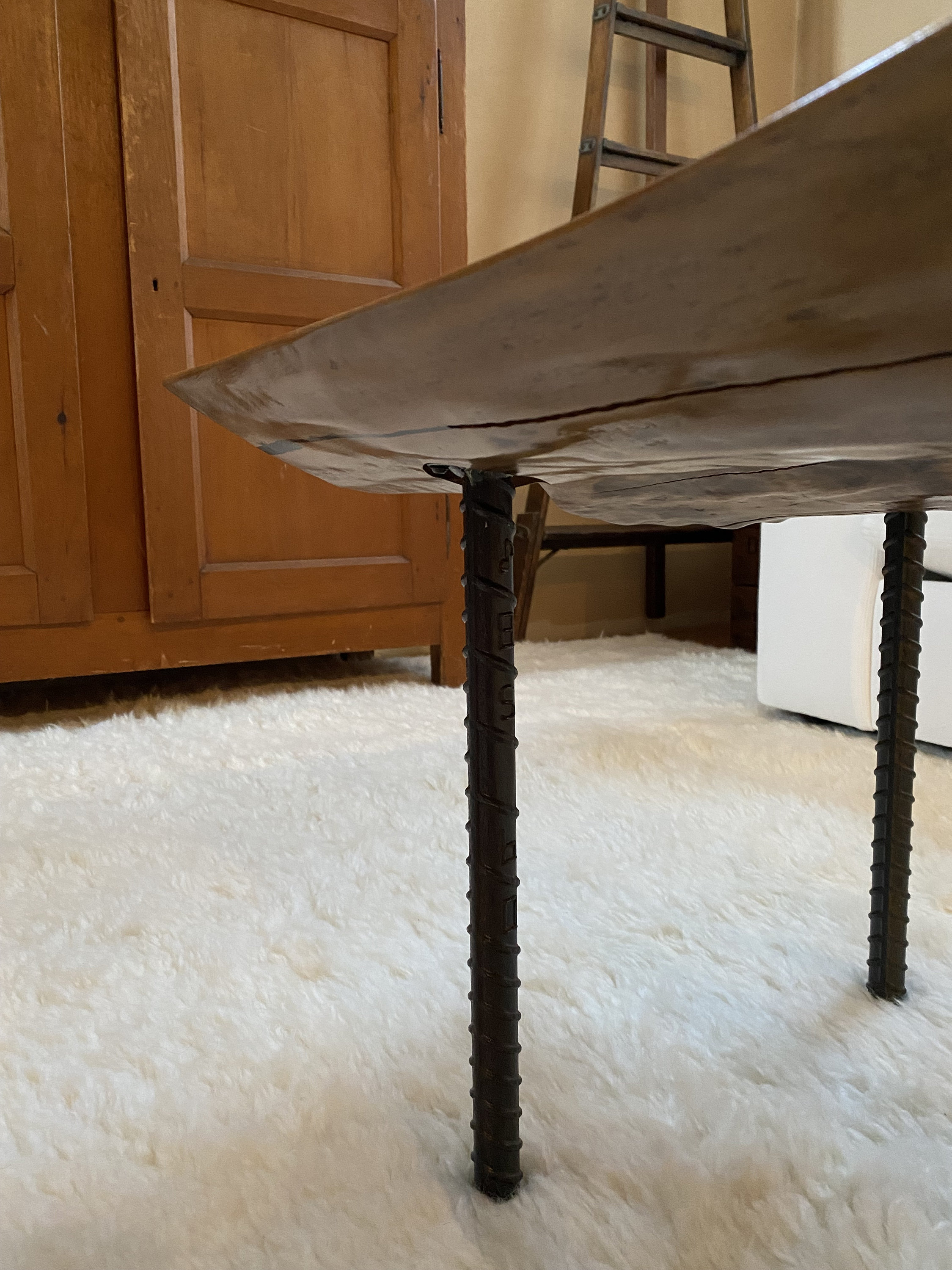 Unique Black Walnut Coffee Table W/ Rustic Rebar Legs - Etsy