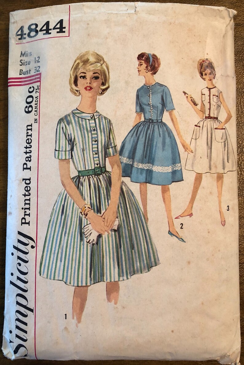 1950s Pattern Simplicity 4844 Dress Pattern - Etsy
