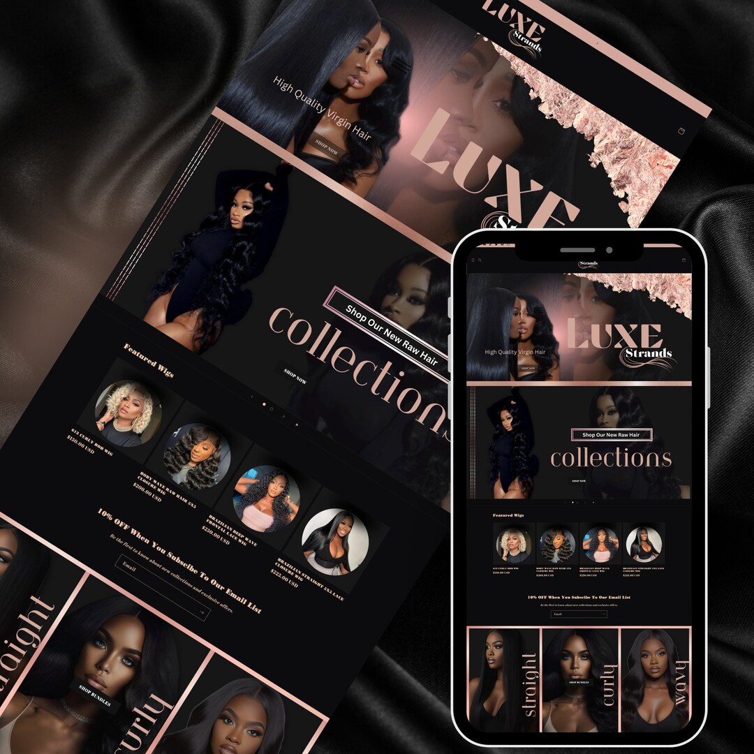 Shopify Website Done for You Template Shopify Hair Website Luxury Raw ...