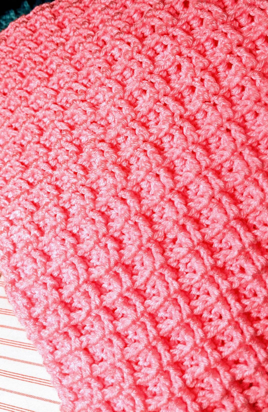 Pink Waffle Stitch Throw - Etsy