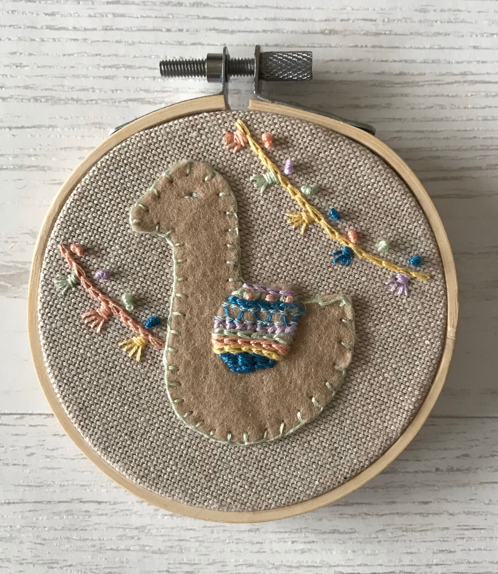Handmade Embroidery Goose Goose Embroidery Flowers - Etsy UK