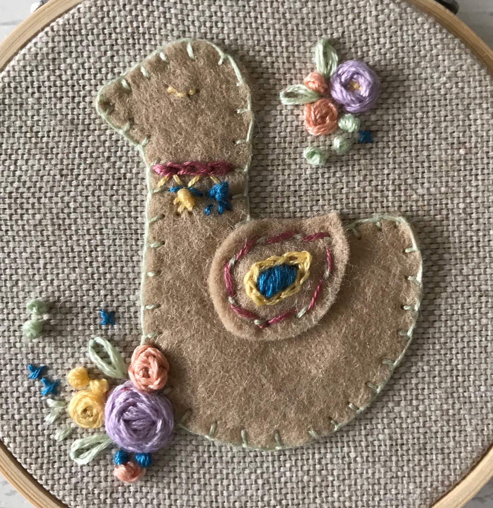 Handmade Embroidery Goose Goose Embroidery Flowers - Etsy UK