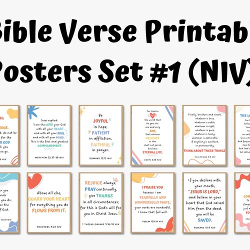 Bible Verse Wall Art Posters for Nursery Homeschool or - Etsy