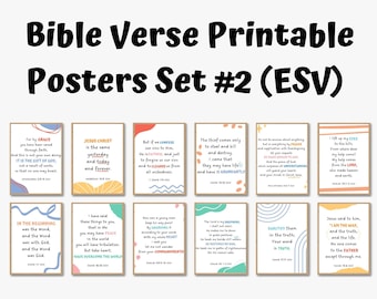 Bible Verse Wall Art Posters for Nursery, Homeschool, or Christian ...