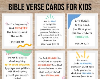 Scripture Cards for Kids Memory Verse Cards Children's Bible Verse ...