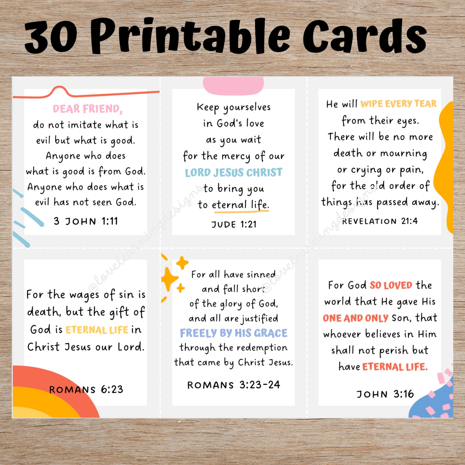Scripture Cards for Kids Bible Verse Memory Cards for Kids Bible Notes ...