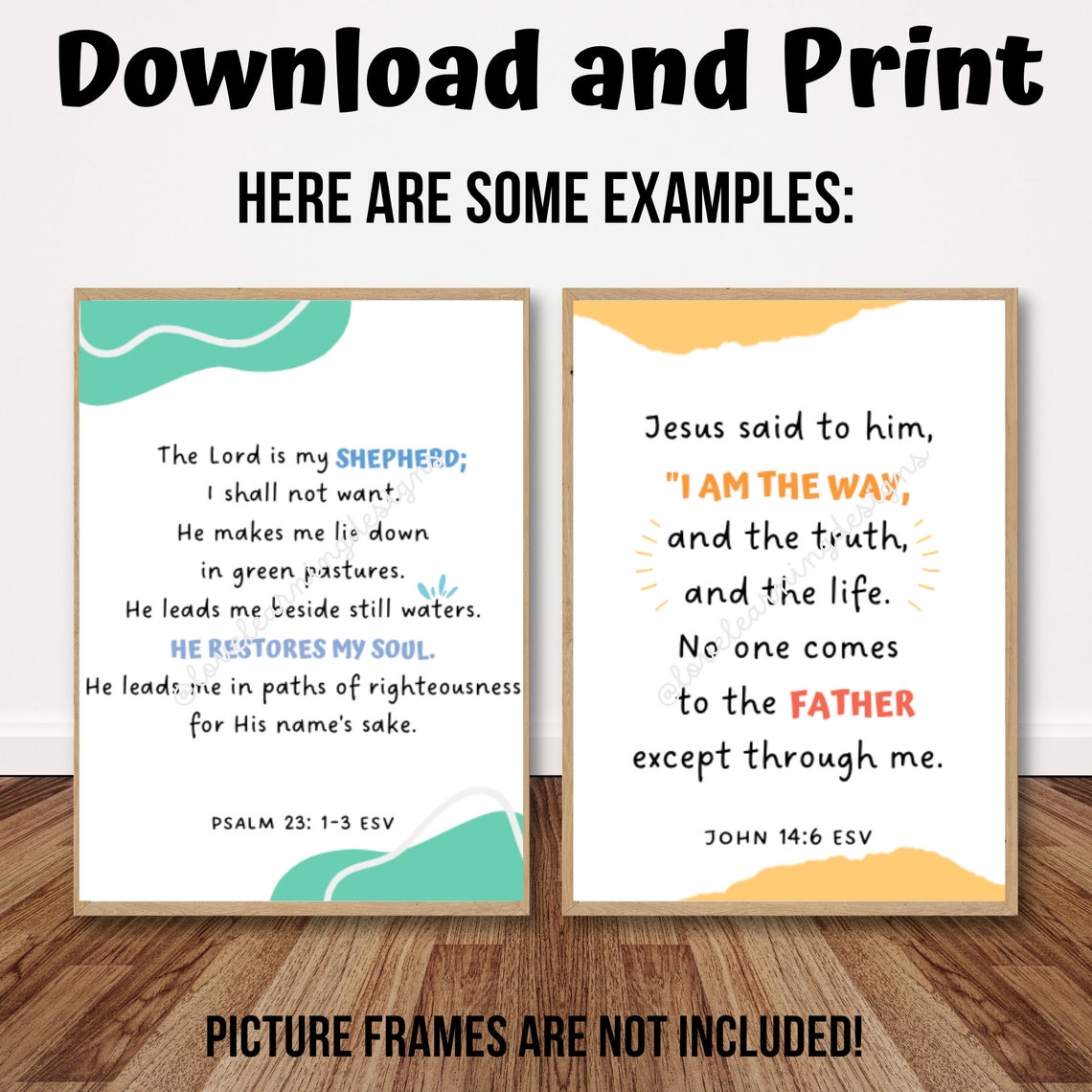 Bible Verse Wall Art Posters for Nursery Homeschool or - Etsy