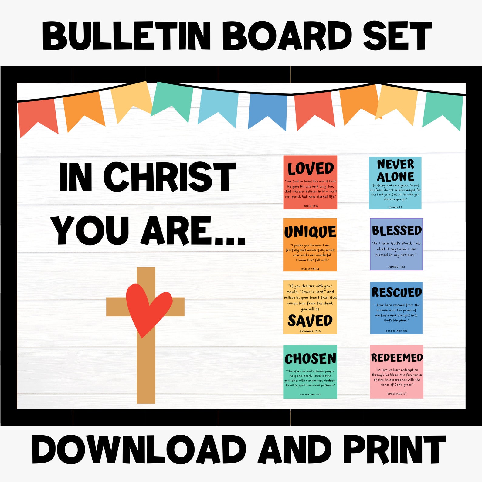 Christian Bulletin Board Kit Identity in Christ God Says I - Etsy
