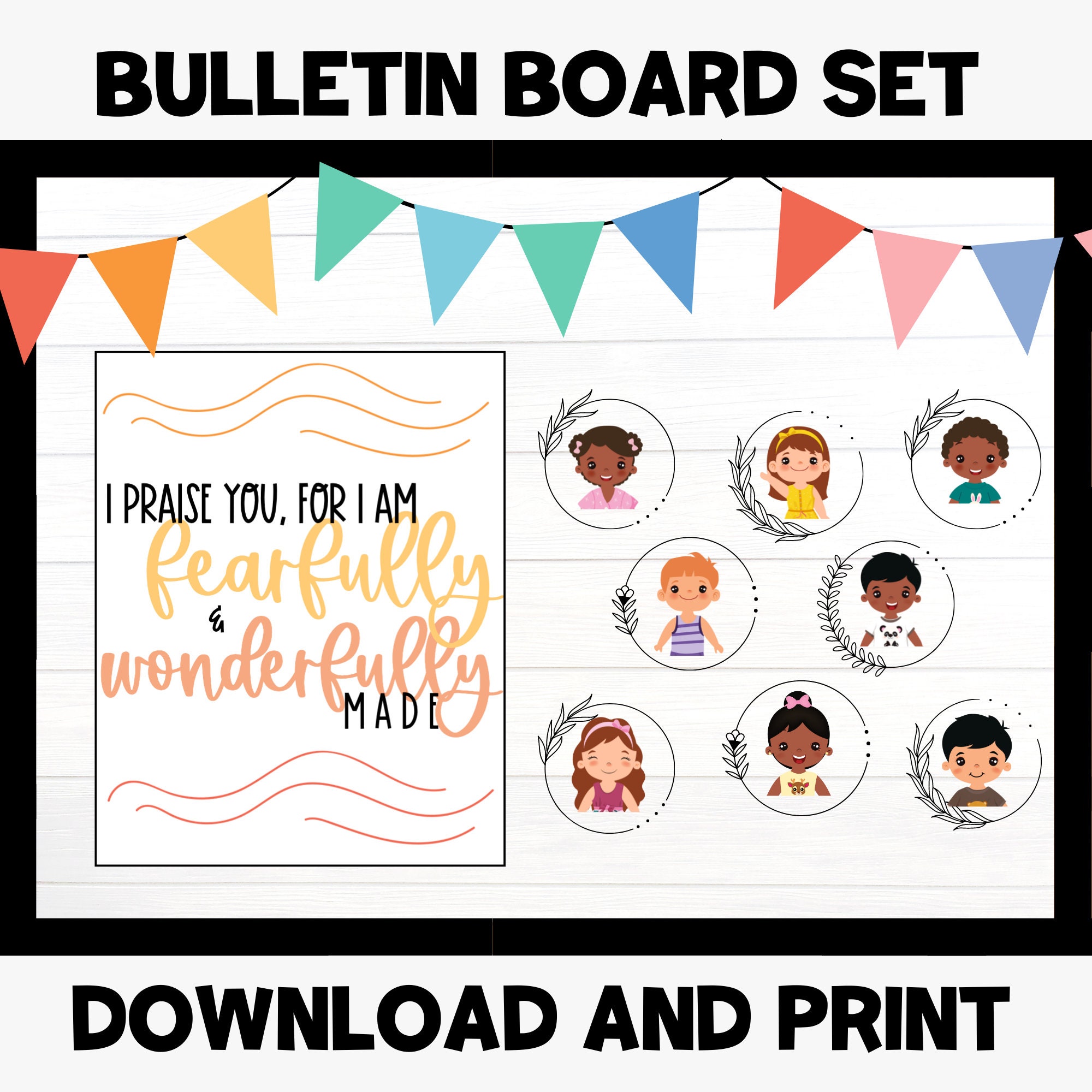 I Am Fearfully and Wonderfully Made Bulletin Board, Christian Classroom ...