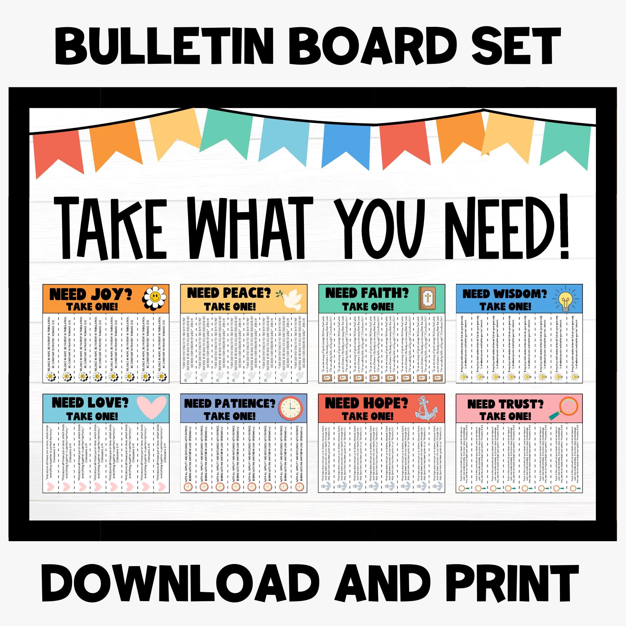 Take What You Need Christian Bulletin Board Kit, Tear off Flyers ...