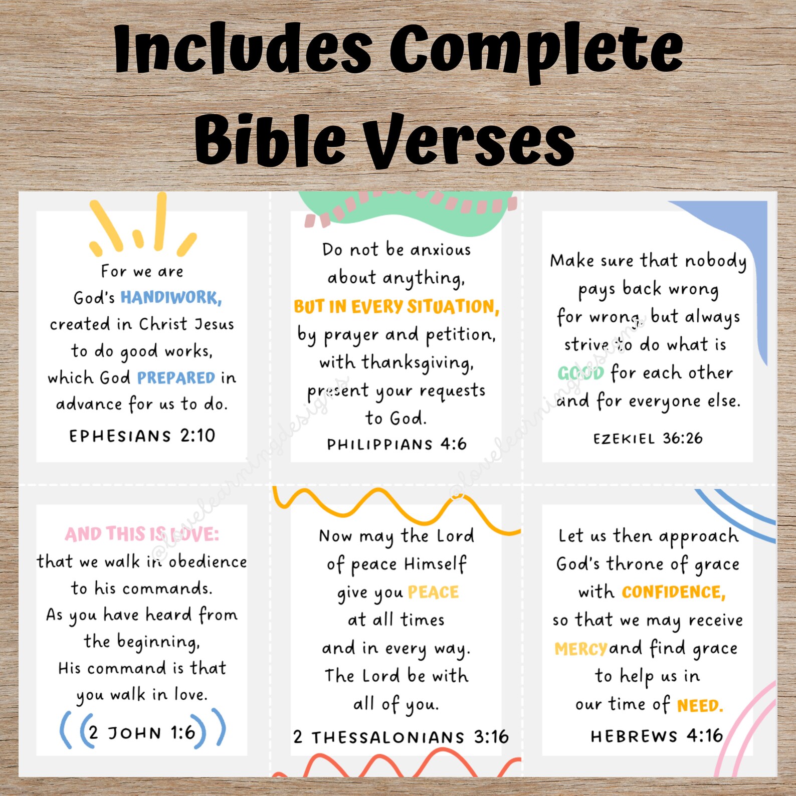 Scripture Cards for Kids Bible Verse Memory Cards for Kids Bible Notes ...
