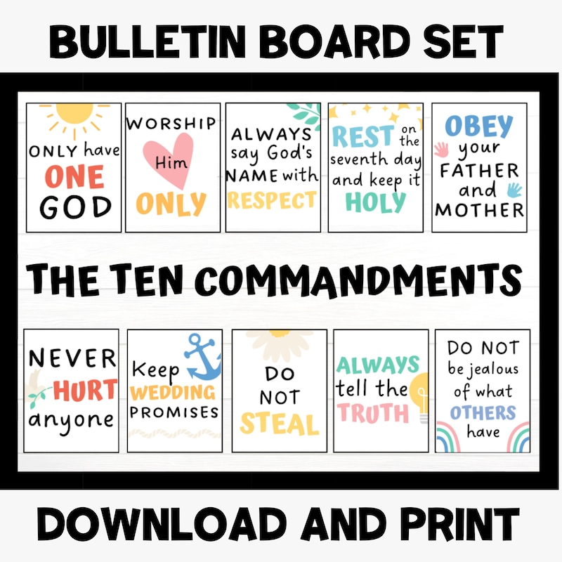 Ten Commandments Poster - Etsy