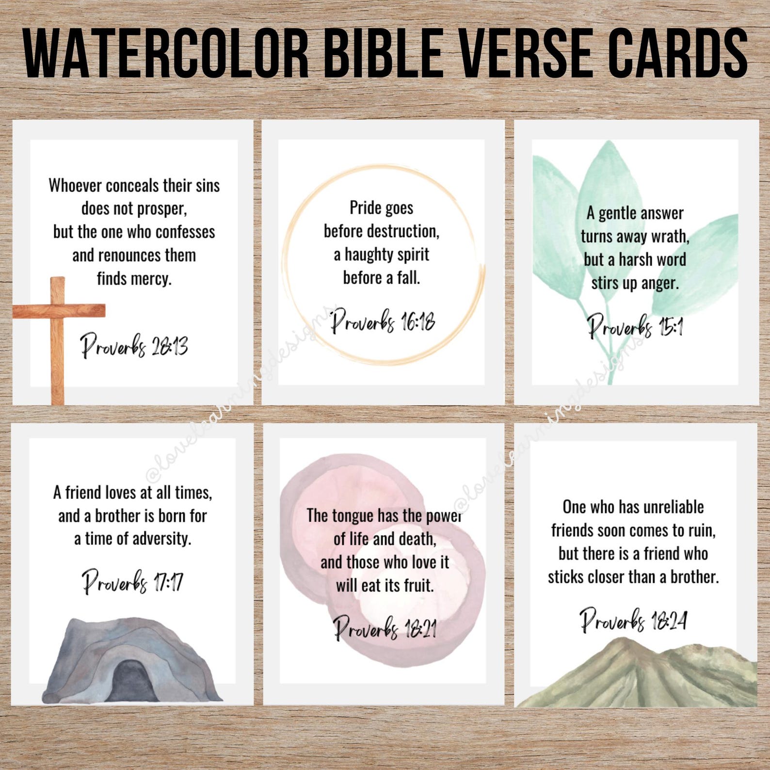 Proverbs Scripture Cards: Bible Verse Memory Cards (PDF Download) - Etsy