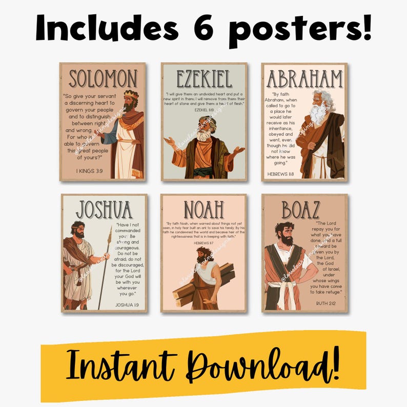 Men of the Bible - Printable Posters - Christian Classroom Decor ...