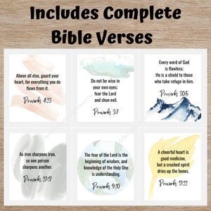 Bible Verse Memory Cards - Scripture Cards Printable - Proverbs Wisdom ...