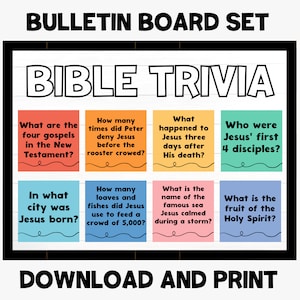 Christian Classroom Bulletin Board Set: Bible Trivia (digital Download ...