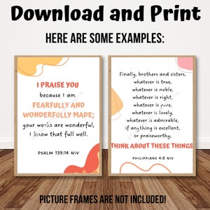 Bible Verse Wall Art Posters for Nursery, Homeschool, or Christian ...