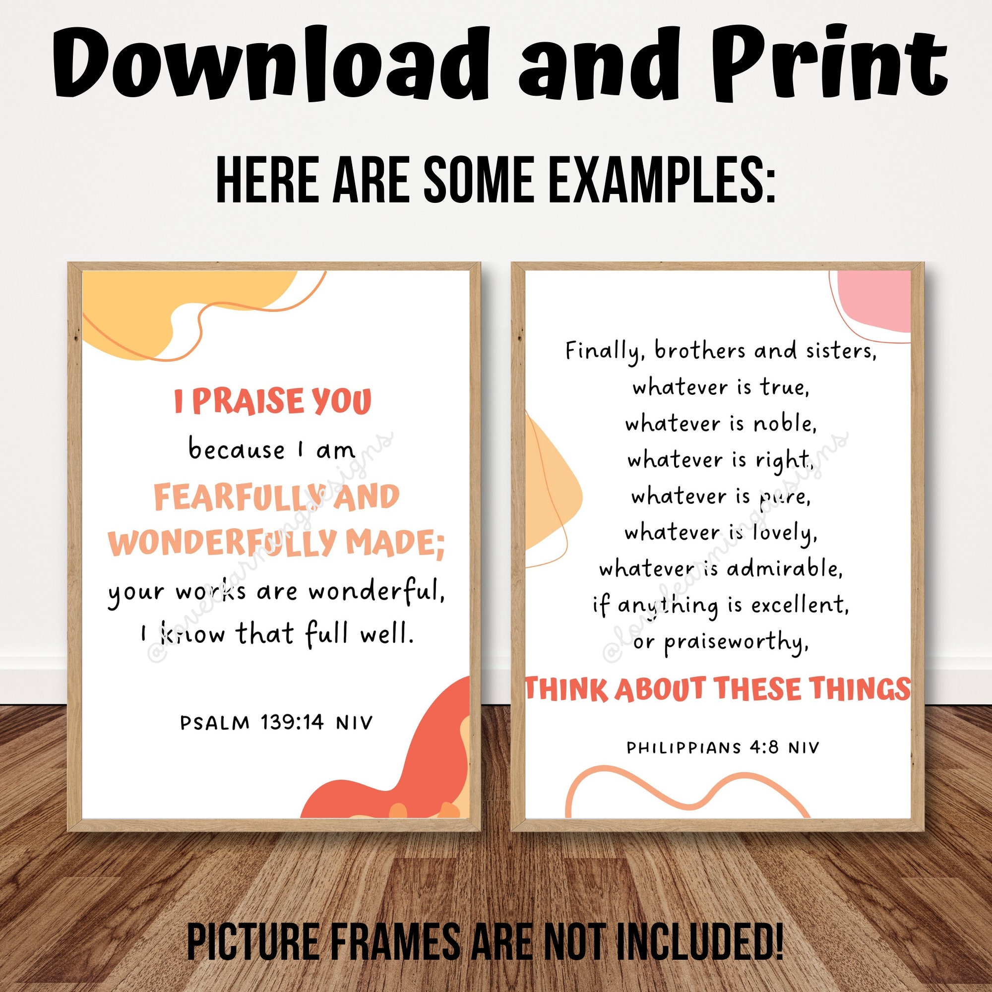 Bible Verse Wall Art Posters for Nursery Homeschool or - Etsy