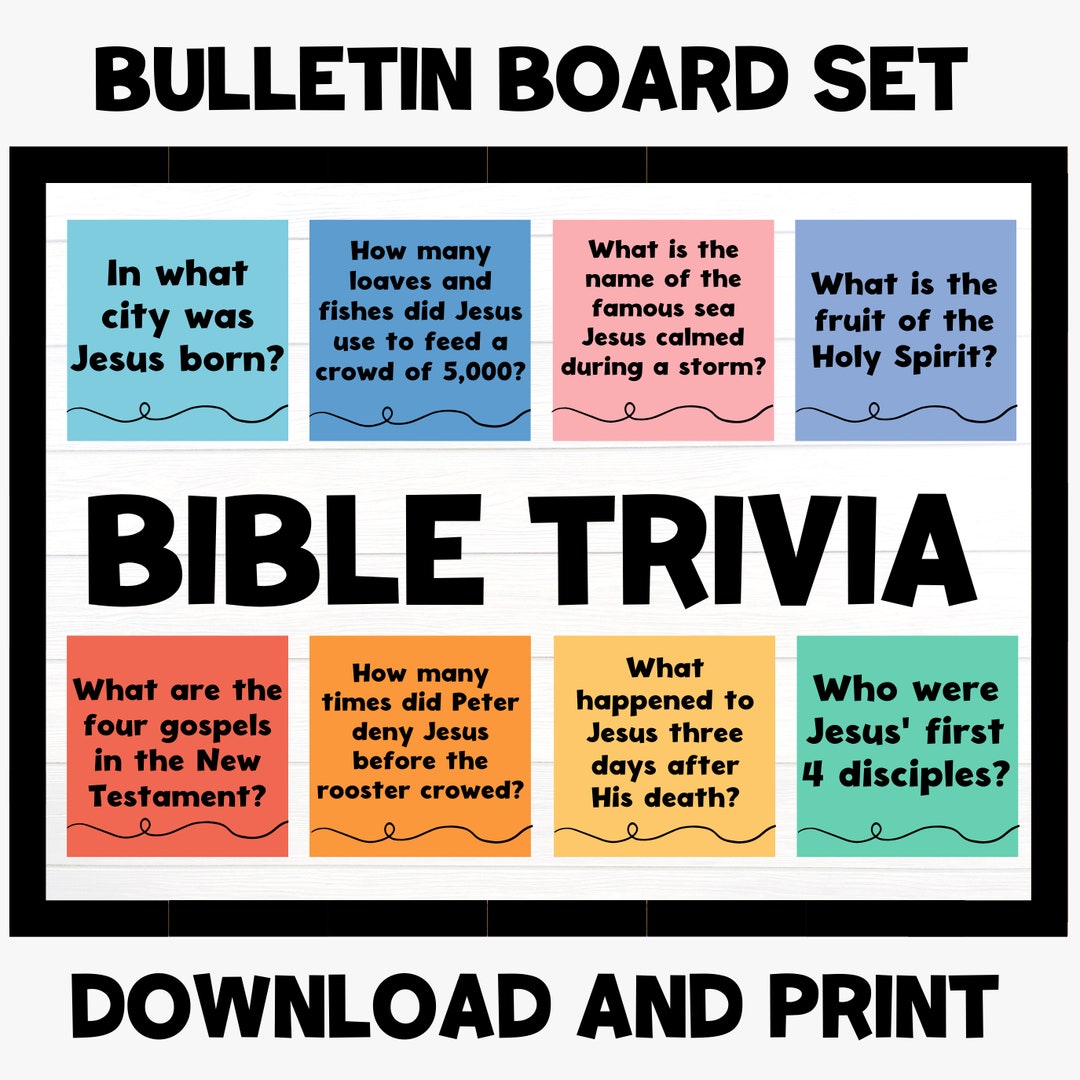 Christian Classroom Bulletin Board Set: Bible Trivia (digital Download ...