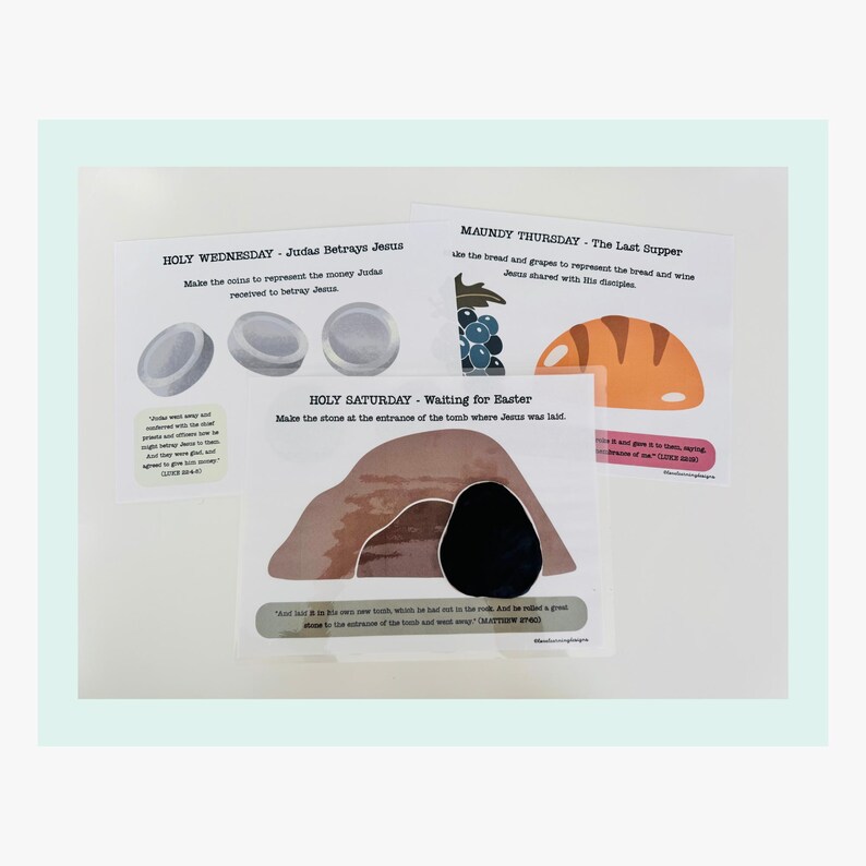 Holy Week Playdough Mats, Christian Easter Activity for Kids, Bible ...