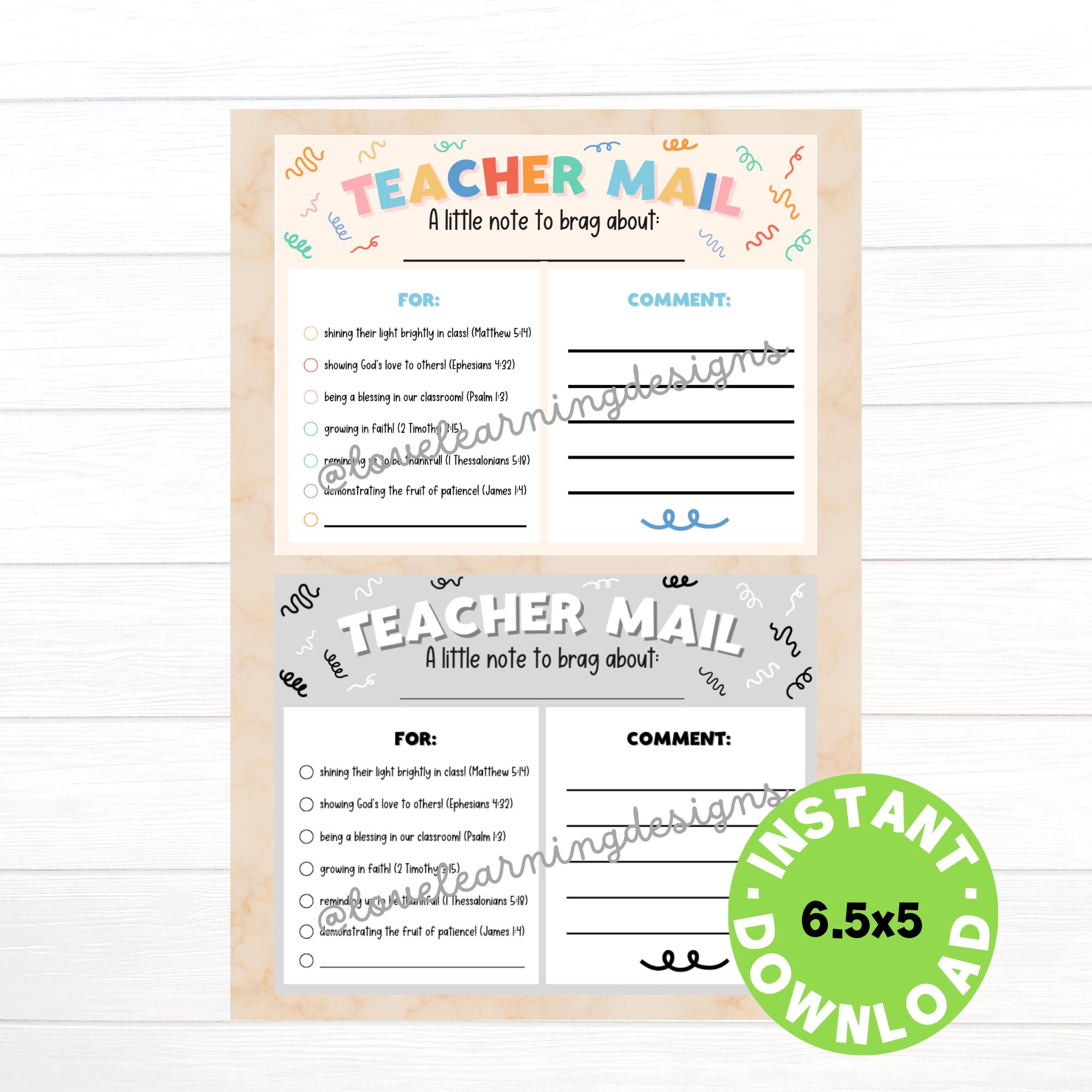 Christian Teacher Happy Mail for Students Classroom Management, Parent ...