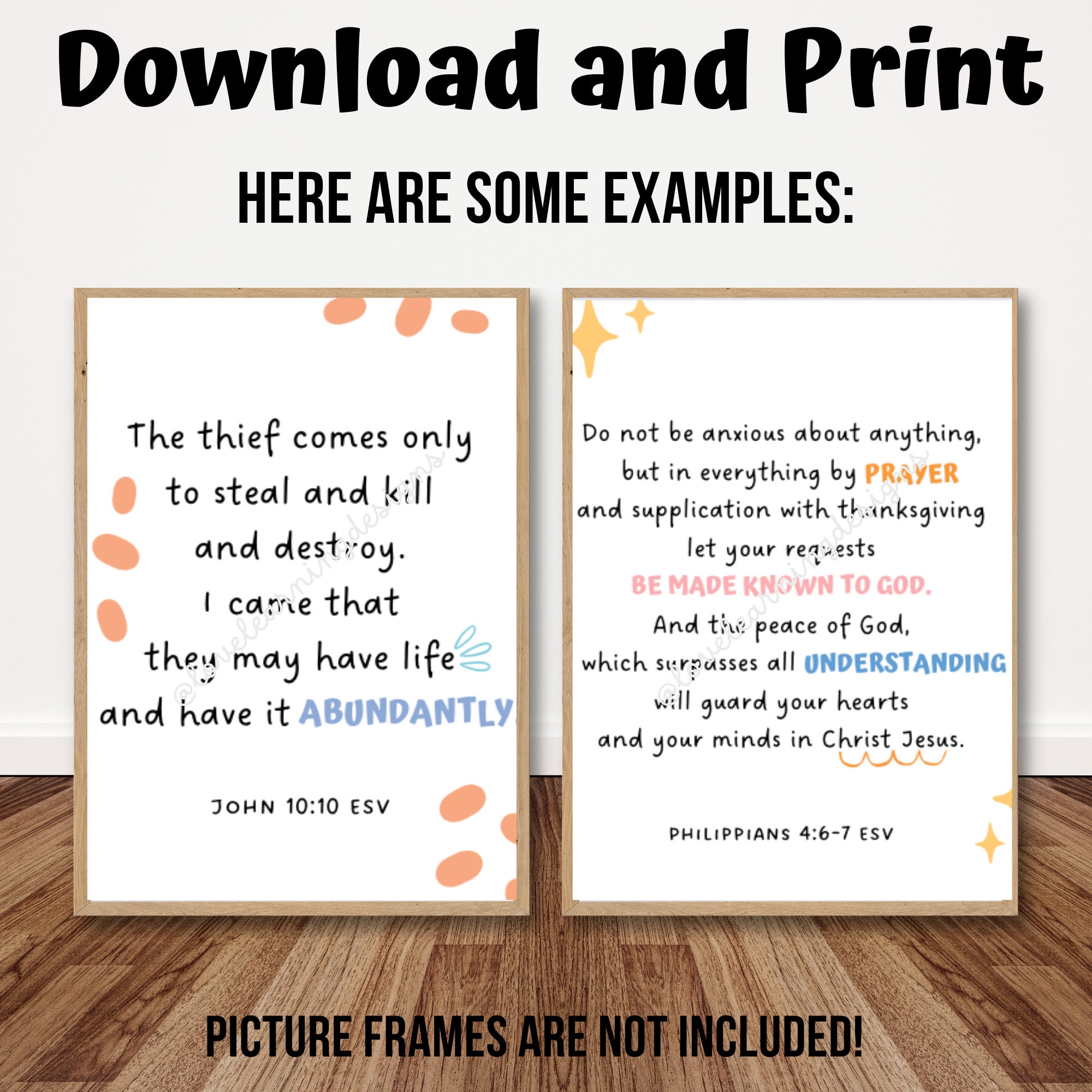 Bible Verse Wall Art Posters for Nursery Homeschool or - Etsy