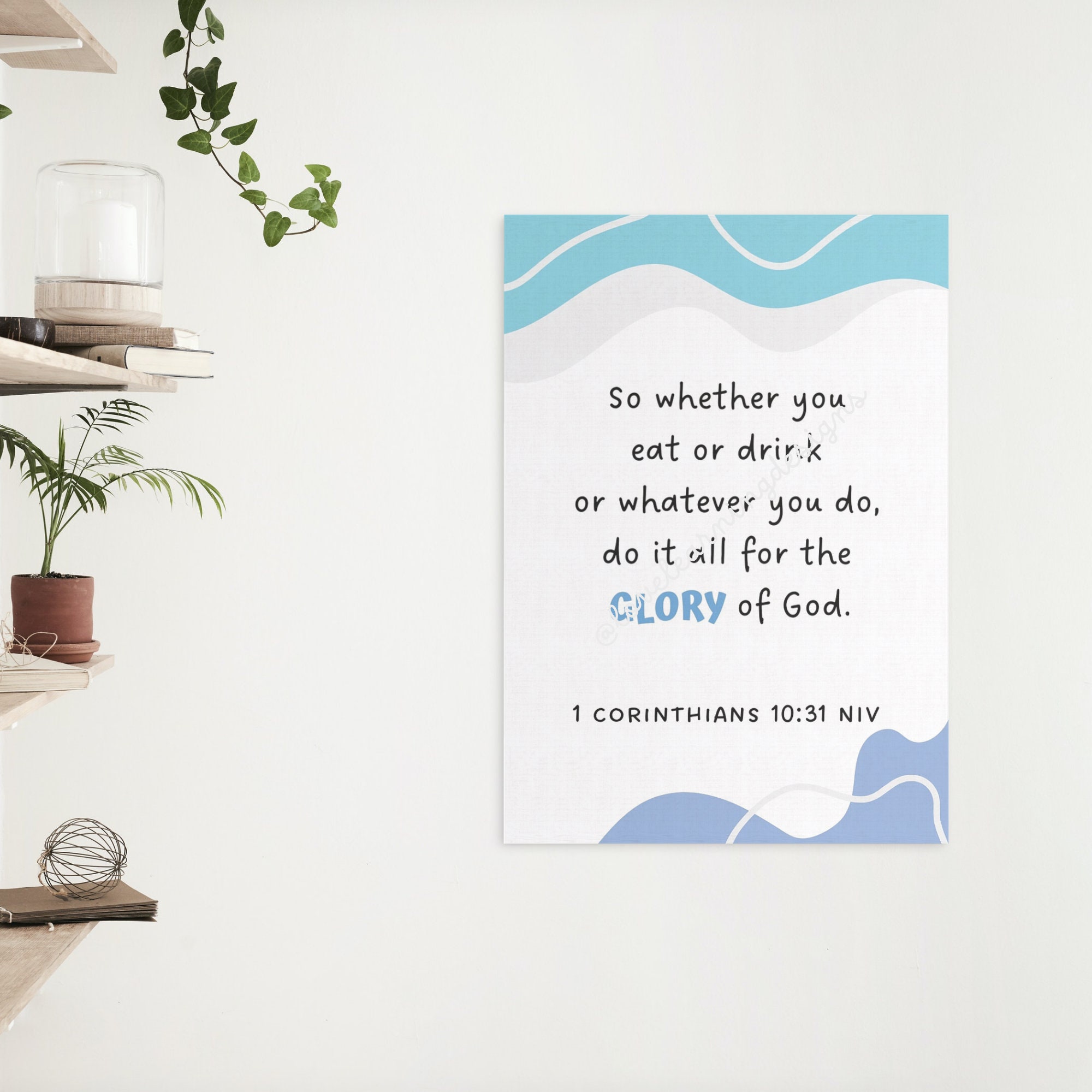 Bible Verse Wall Art for Kids, 1 Corinthians 10:31, Scripture Printable ...