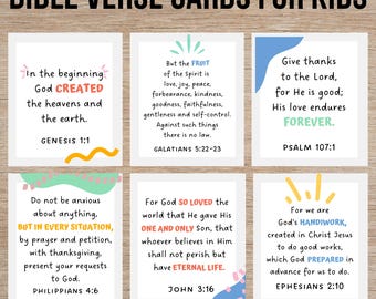 Bible Memory Scripture Cards for Kids - Etsy