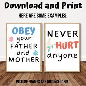 The 10 Commandments Posters - God's Rules - Christian Classroom Decor ...