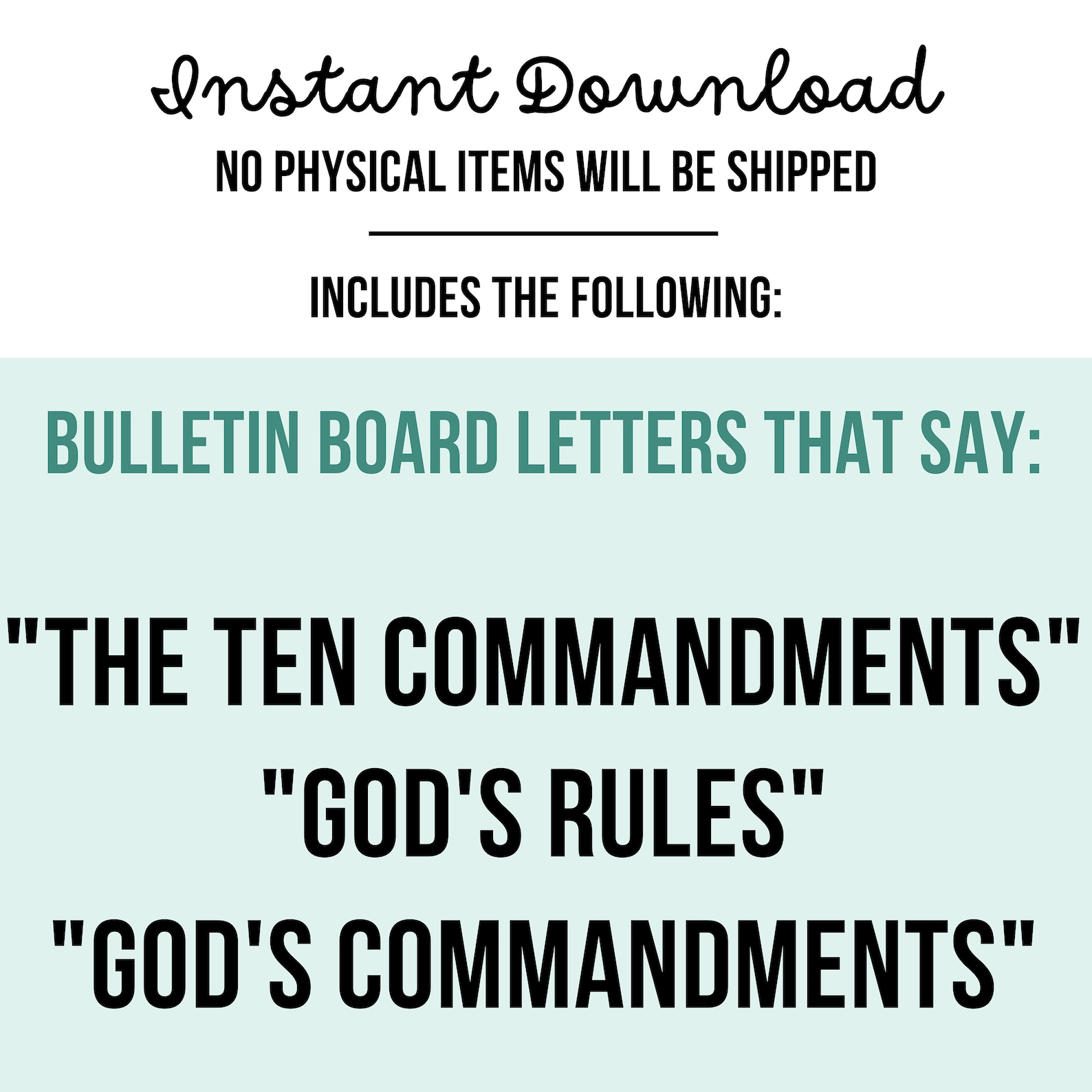 Ten Commandments Bulletin Board, Christian Classroom Decor, Sunday ...