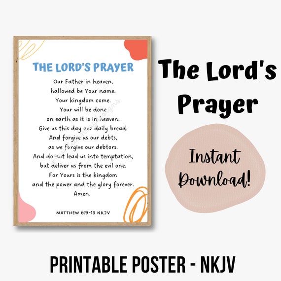 The Lords Prayer Printable Wall Art for Church Sunday School - Etsy
