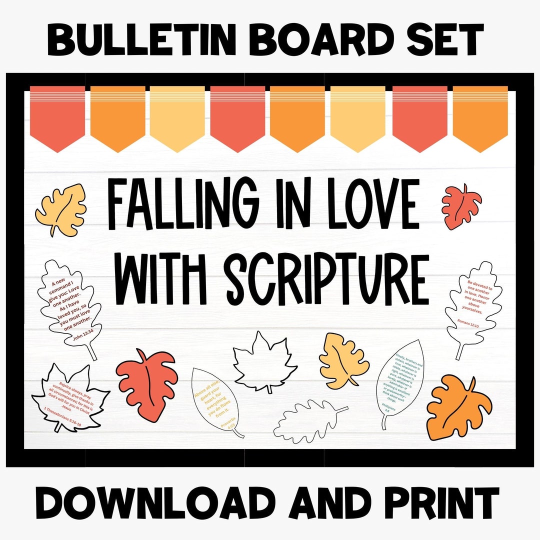 Fall Christian Bulletin Board Set - Fall Bulletin Board - Scripture ...