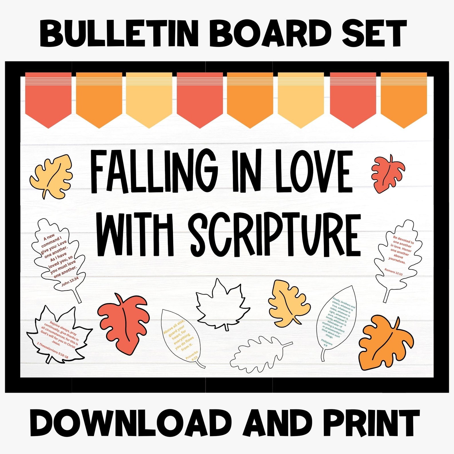 Fall Christian Bulletin Board Set Fall Bulletin Board Scripture Bible ...