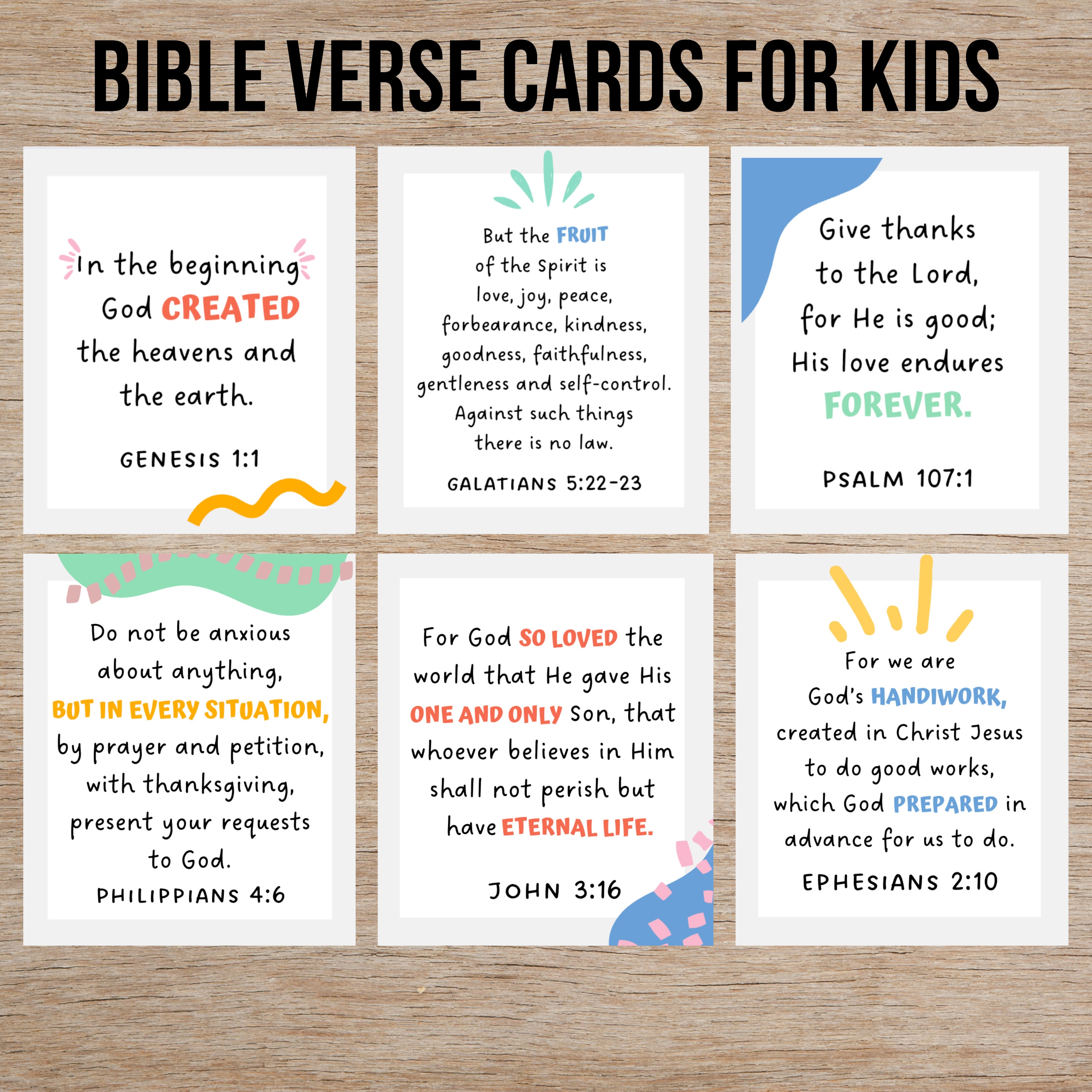 Scripture Cards for Kids Bible Verse Memory Cards for Kids - Etsy