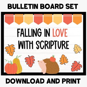 Fall Christian Bulletin Board Set - Fall Bulletin Board - Scripture ...