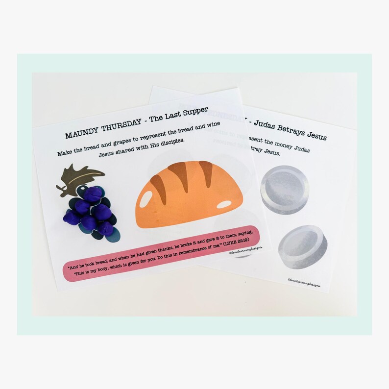 Holy Week Playdough Mats, Christian Easter Activity for Kids, Bible ...