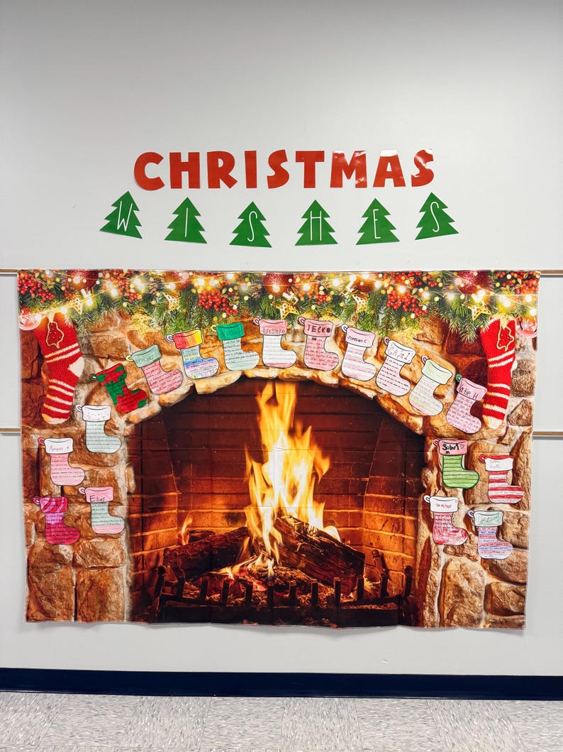 Christmas Wishes Bulletin Board Kit: Christian Classroom Decor (digital ...