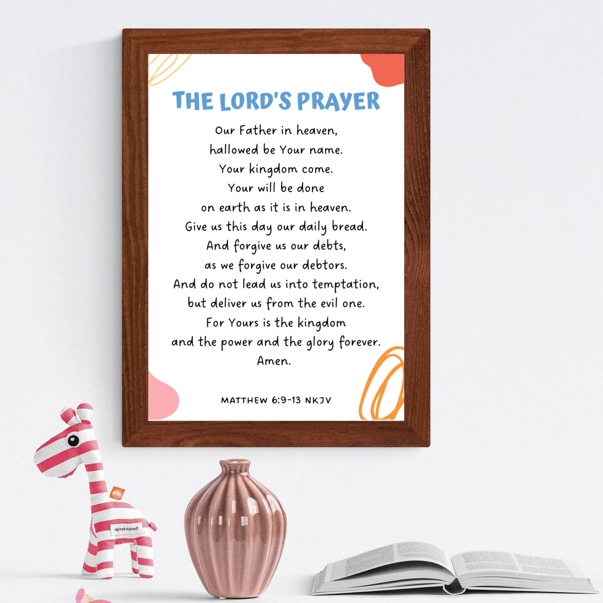 The Lords Prayer Printable Wall Art for Church Sunday School or ...